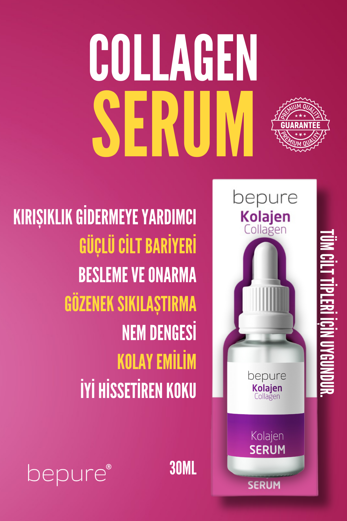 Bepure Collagen Serum Cilt Bakım Serumu 30ml - Bepure